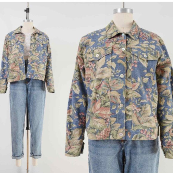 Norm Thompson | Jackets & Coats | Vintage Norm Thompson Floral Jean ...